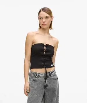 KL JEANS Jeans Strapless Lace-up Corset Top