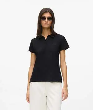 Karl Lagerfeld Slim Fit Organic Cotton Piqué Polo Shirt - Black
