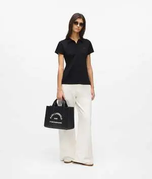 Karl Lagerfeld Slim Fit Organic Cotton Piqué Polo Shirt - Black