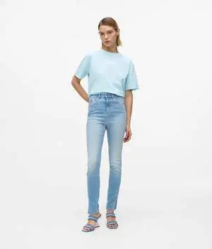 KL JEANS Split-hem High-rise Skinny Jeans - Bright Blue
