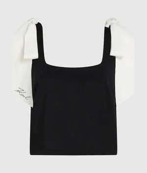Karl Lagerfeld Sleeveless Beach Top With Signature Bows