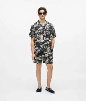 Karl Lagerfeld All-over Print Tropical Shorts - Black
