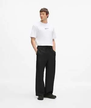 KL JEANS Jeans Linen Blend Wide-leg Trousers - Black
