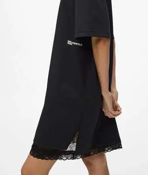 KL JEANS Jeans Lace Hem Relaxed T-shirt Dress