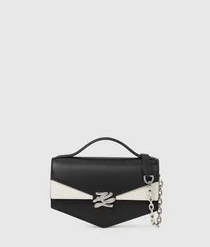 Karl Lagerfeld Kl Studio Autograph Monochrome Crossbody Bag - Black/white