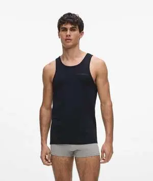 Karl Lagerfeld Logo Tank Top 2-pack - White/black
