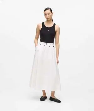 Karl Lagerfeld Ribbed Ikon Tank Top - Black