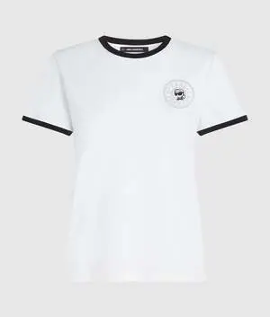 Karl Lagerfeld Ikon Small Circle Logo T-shirt - White/black