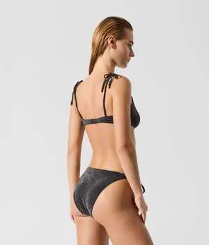Karl Lagerfeld Signature Tanga Bikini Bottoms - Black