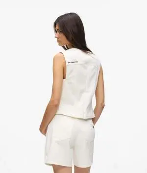 Karl Lagerfeld Ikon" White Denim Waistcoat
