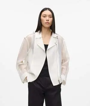 Karl Lagerfeld Sheer Organza Biker Jacket