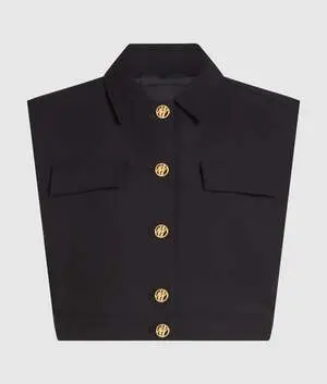 Karl Lagerfeld Cropped Gilet With Gold Button Detail