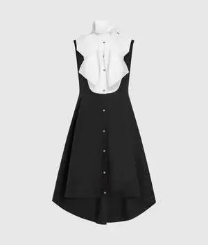 Karl Lagerfeld Sleeveless Shirt Dress With Oversized Bow Detail