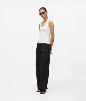 Karl Lagerfeld Signature Embroidery Tank Top - White