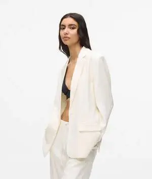 KL JEANS Jeans Tie Waist Blazer - Off White