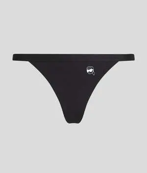 Karl Lagerfeld Ikon Ribbed Thong - Black