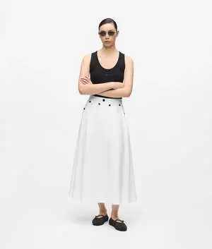 Karl Lagerfeld Button Detail A-line Skirt