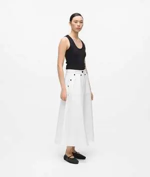 Karl Lagerfeld Button Detail A-line Skirt