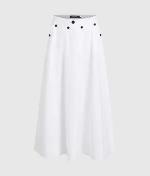 Karl Lagerfeld Button Detail A-line Skirt