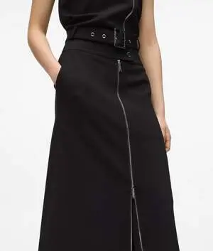 Karl Lagerfeld Jersey Biker Maxi Skirt