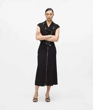 Karl Lagerfeld Jersey Biker Maxi Skirt - Black