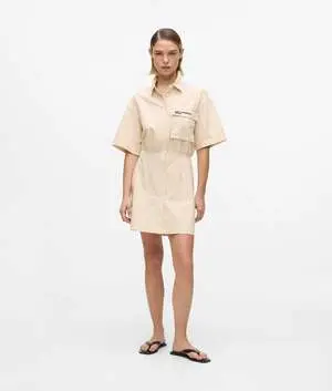 KL JEANS Jeans Short-sleeved Utility Dress With Cut-out Back - Whitecap Grey