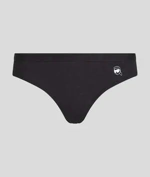 Karl Lagerfeld Ikon Ribbed Brazilian Briefs - Black