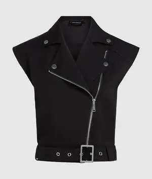 Karl Lagerfeld Sleeveless Jersey Biker Sweatshirt