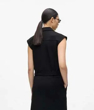 Karl Lagerfeld Sleeveless Jersey Biker Sweatshirt
