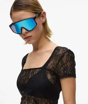 KL JEANS Jeans Fitted Lace Cap Sleeve Top