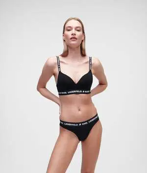 Karl Lagerfeld Logo Padded Bra Black