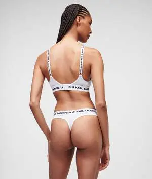 Karl Lagerfeld Logo Padded Bra - White