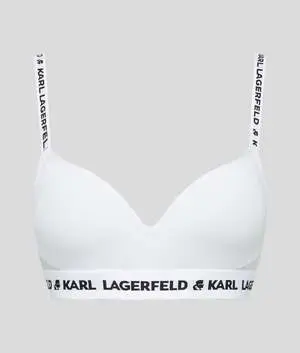 Karl Lagerfeld Logo Padded Bra - White