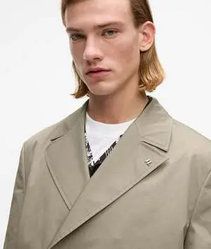 Karl Lagerfeld Double-breasted Cotton Overcoat