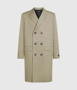 Karl Lagerfeld Double-breasted Cotton Overcoat