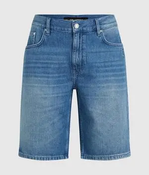 Karl Lagerfeld Straight Denim Shorts - Washed Light Blue