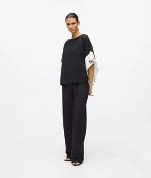 Karl Lagerfeld Wide Sleeve Top With Embroidered Logo