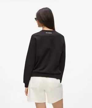Karl Lagerfeld Ikon Rhinestone Karl & Choupette Sweatshirt