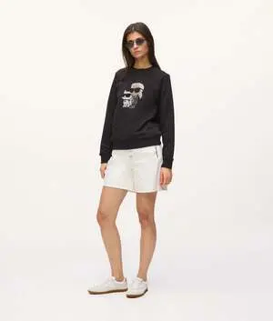 Karl Lagerfeld Ikon Rhinestone Karl & Choupette Sweatshirt