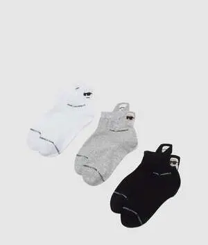 Karl Lagerfeld Ikon Sock Three-pack - Black/white/grey