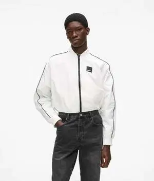 KL JEANS Jeans Polyester Lightweight Bomber Jacket - White