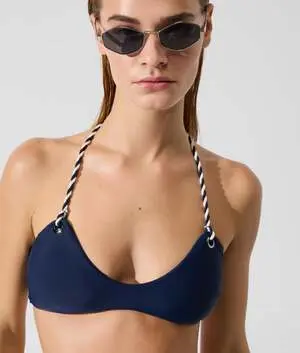 Karl Lagerfeld Signature Nautical Bandeau Bikini Top