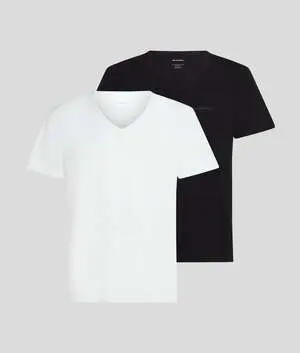Karl Lagerfeld Logo V-neck T-shirt – 2-pack