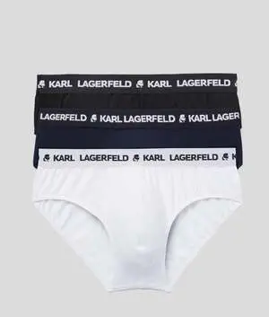 Karl Lagerfeld Logo Briefs – 3-pack - Black/white/navy