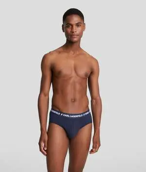 Karl Lagerfeld Logo Briefs – 3-pack - Black/white/navy