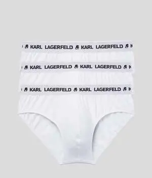 Karl Lagerfeld Logo Briefs – 3-pack - White