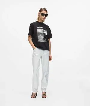 KL JEANS Metallic Mom Jeans - Silver