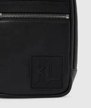 Karl Lagerfeld Monogram Patch Sling Bag - Black