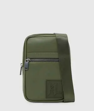 Karl Lagerfeld Monogram Patch Sling Bag - Green Olive
