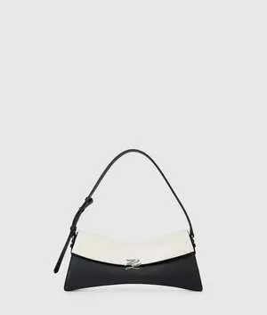 Karl Lagerfeld K/autograph Twist Elongated Shoulder Bag - Black/white